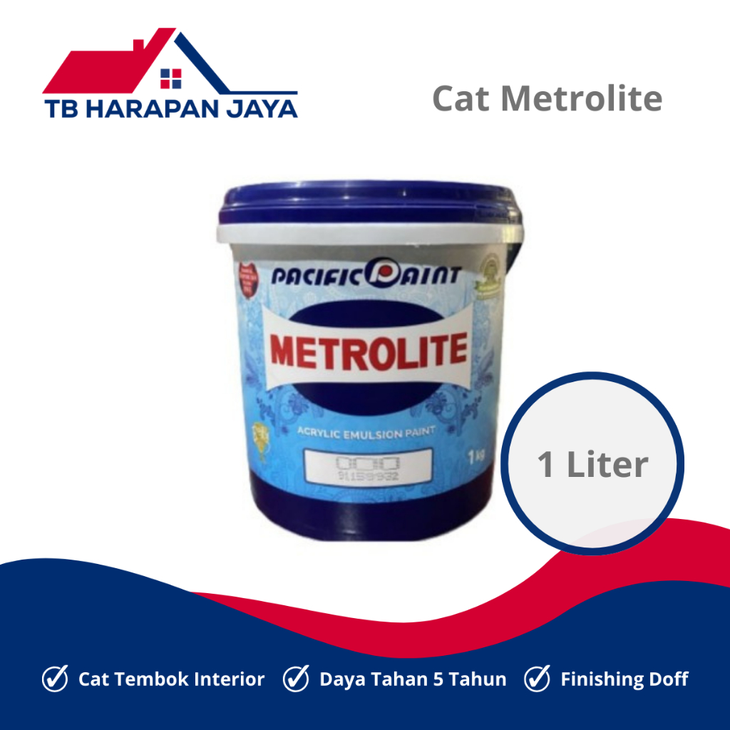 Jual Cat Tembok Metrolite Acrylic Emulsion Warna Putih 1kg | Shopee ...