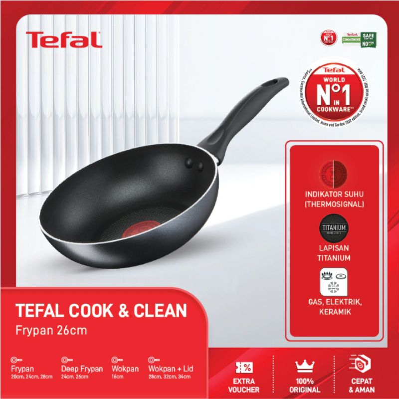 Jual Tefal Cook & Clean Frypan 26cm | Shopee Indonesia