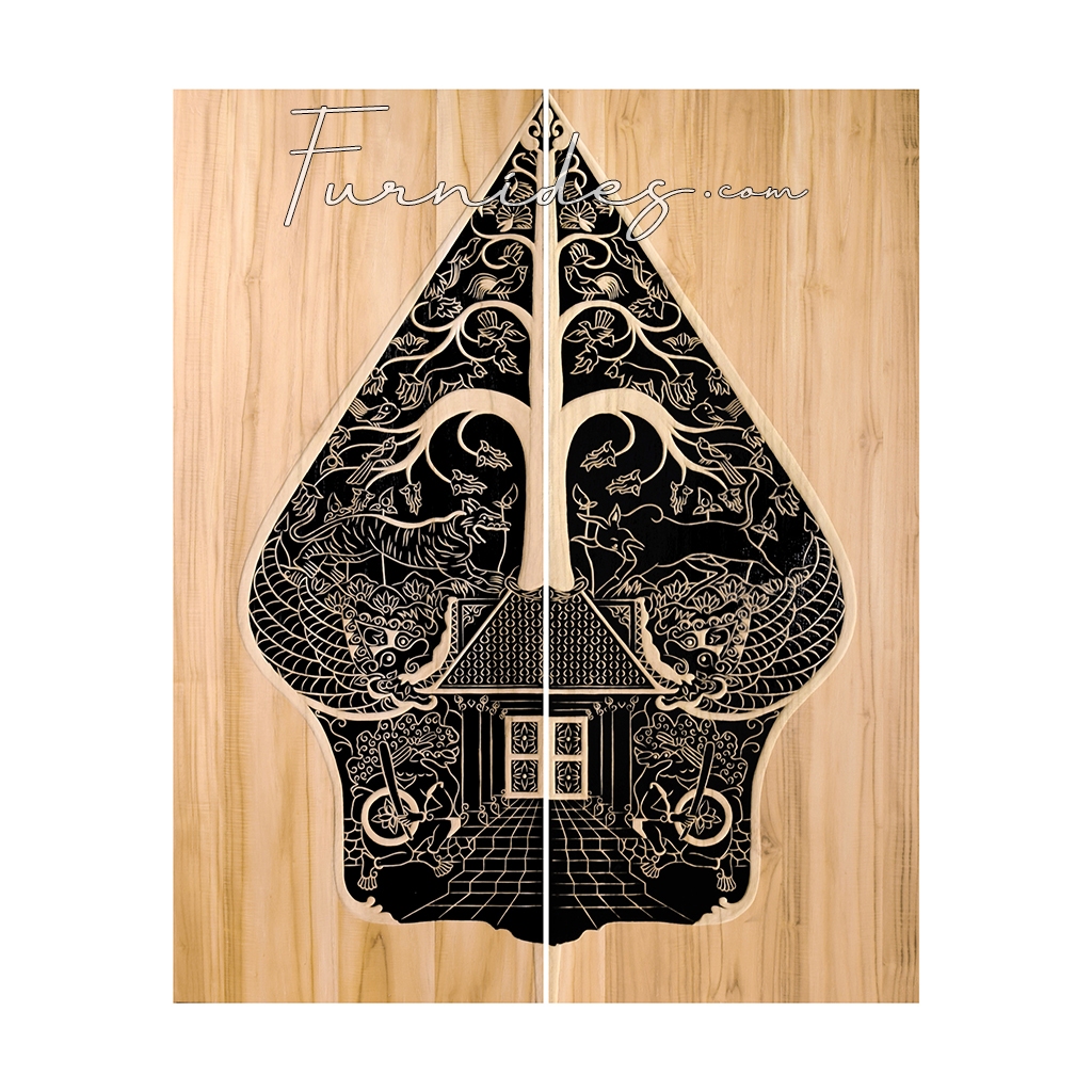 Jual Hiasan Dinding Kayu Jati Ukiran Gunungan Wayang - 90 x 110 cm ...