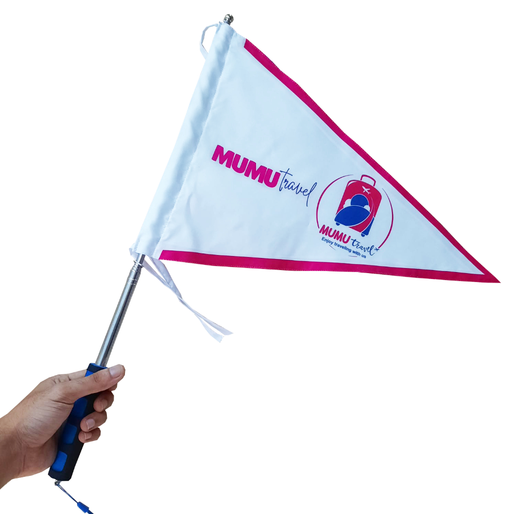 Jual Cetak Bendera Custom Tour Guide - Custom Bendera Segitiga untuk ...