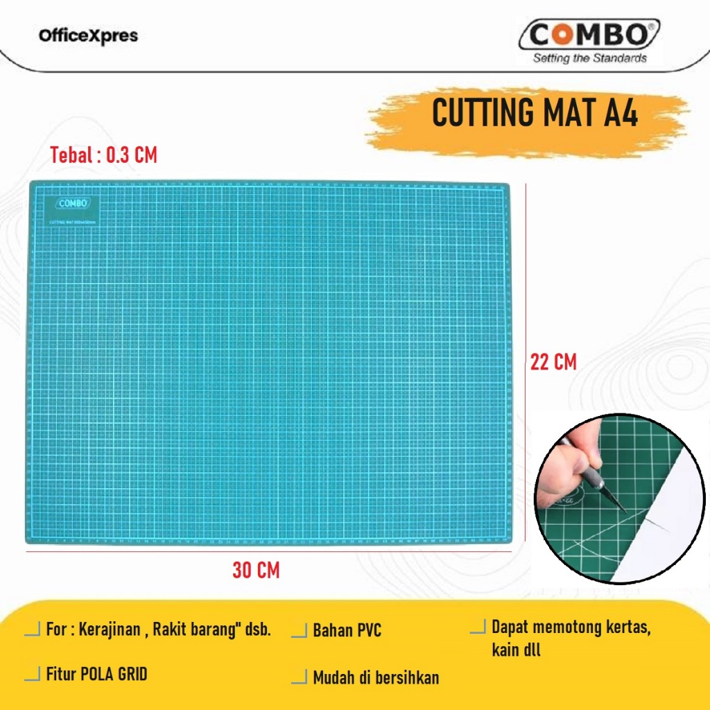 Jual Alat Pemotong Cutting Mat / Alas Tatakan Potong kertas A4 Combo ...
