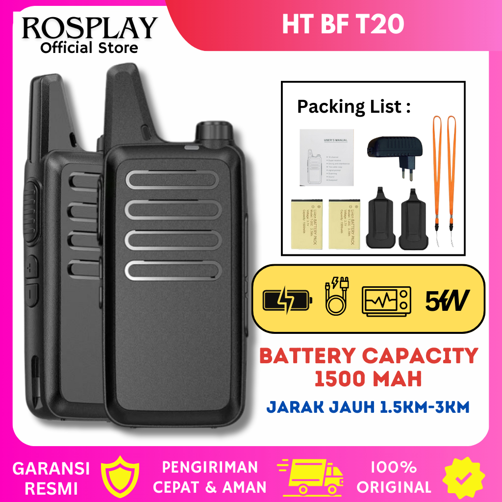 Jual Handy Talky 2 Buah T20 Walkie Talkie Mini Radio CB Radiwalkie ...