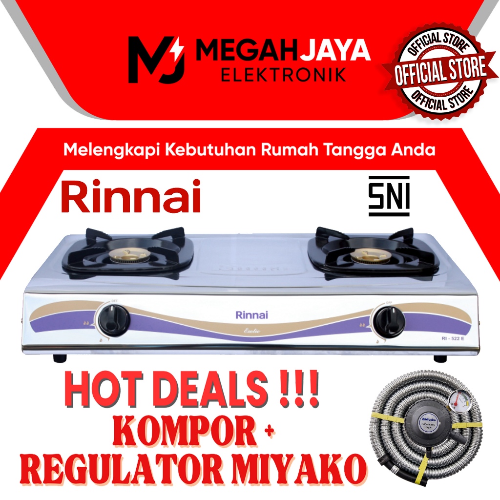 Jual [COD READY] RPAKET HEMAT KOMPOR STAINLESS STEEL + REGULATOR RINNAI ...