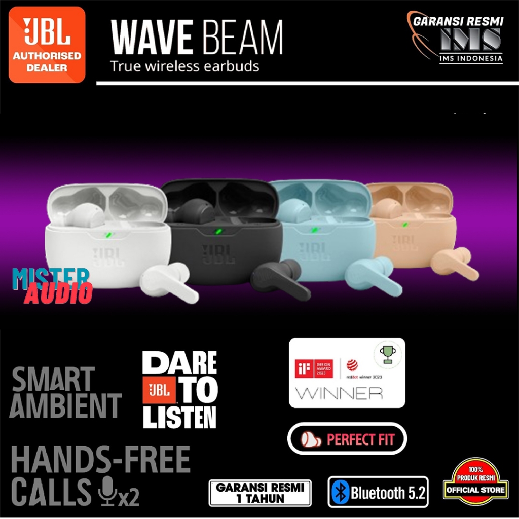 Jual JBL WAVE Beam True Wireless Earbuds with Deep Bass Sound TWS ...