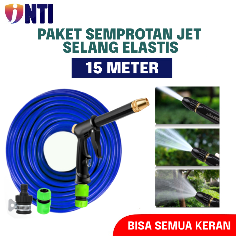 Jual INTI Selang Air Cuci Motor 15 Meter Sepaket Selang Air Elastis DOP ...