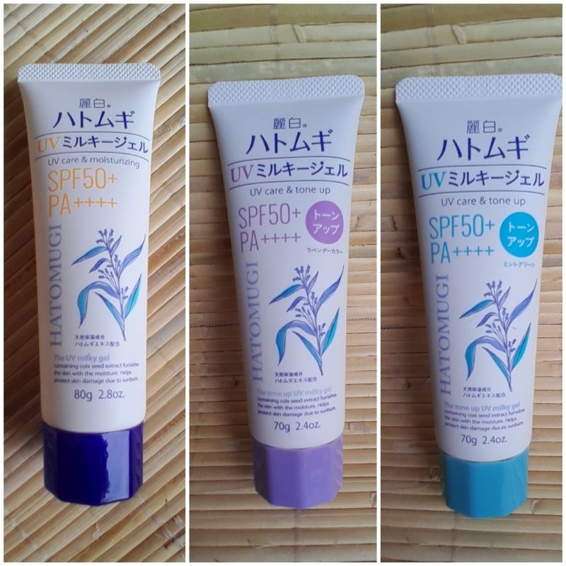 Jual Sunscreen Hatomugi UV Milky Gel, Suns Cream SPF 50++ Original ...