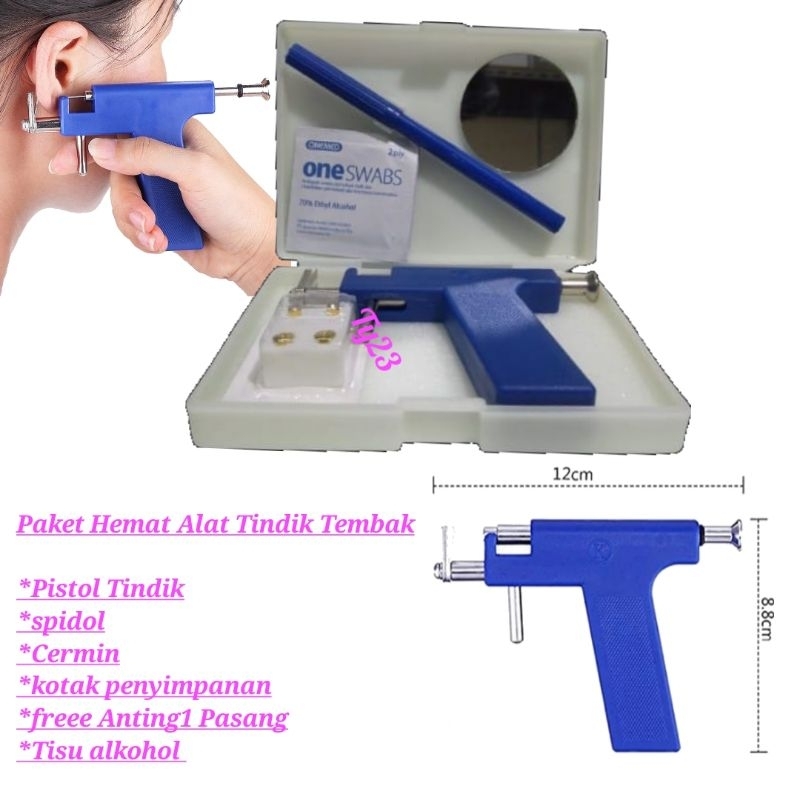 Jual Alat Tindik Telinga Model Tembak Bonus 1 Pasang Anting | Shopee ...