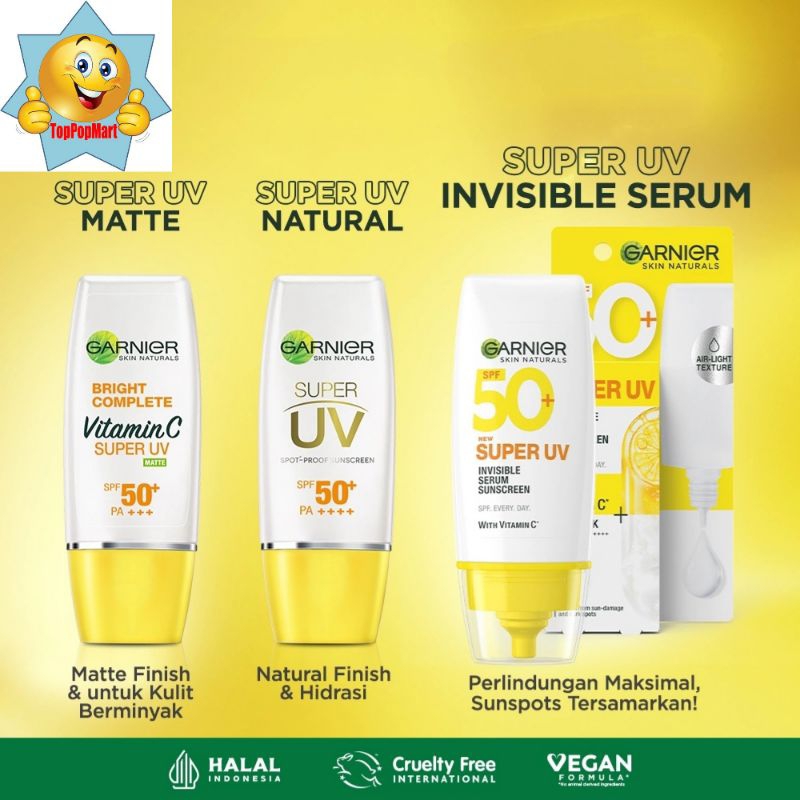 Jual GARNIER Super UV Serum Sunscreen SPF 50+ PA++++ Vitamin C Skin Care 30ml | Shopee Indonesia