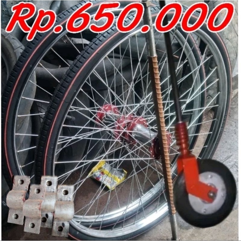 Jual Full set roda gerobak velg becak BONUS KLEM | Shopee Indonesia