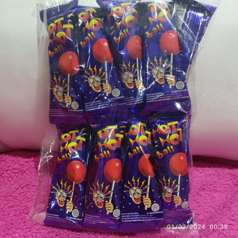 Jual permen hot hot bal lolipop hothot bal pop 1 pack kembang gula ...
