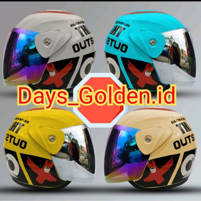 Jual Helm Motor Dewasa Half Face Motif NOUVO OUTSIDE Seperti Helm GM ...