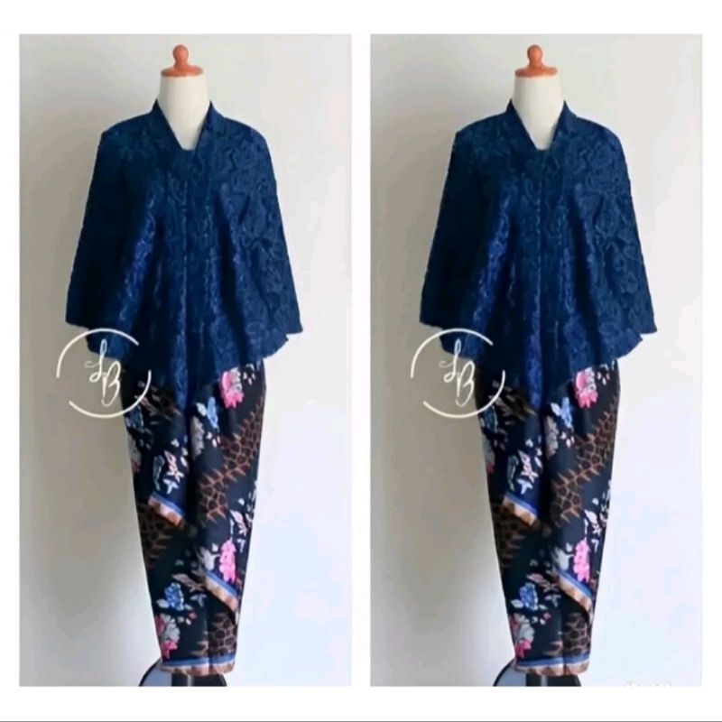Jual Kebaya Brokat Modern Kutu Baru Mix Rok Lilit Batik Buat Wisuda Kartini Kondangan | Shopee ...