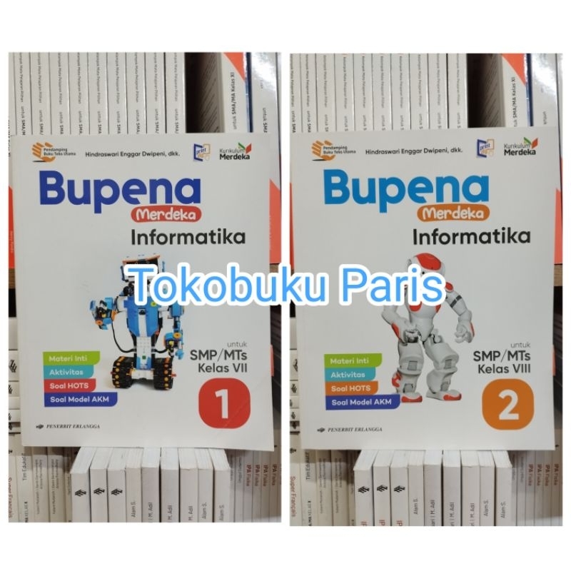Jual ORI Buku Bupena Informatika TIK smp mts kelas 1 7 VII, 2 8 VIII Kurikulum Merdeka Erlangga ...