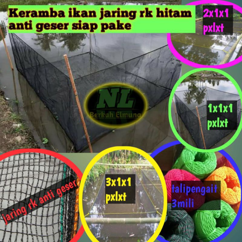 Jual Keramba ikan hapa jaring apung jaring rk hitam anti geser Ukuran ...