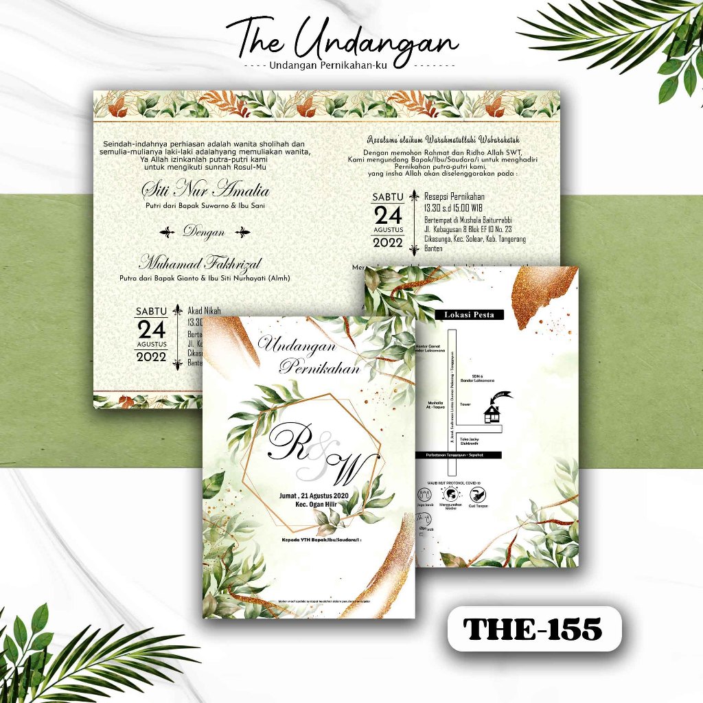 Jual Undangan pernikahan SEMI AMPLOP Brief card 200 gsm Undangan ...