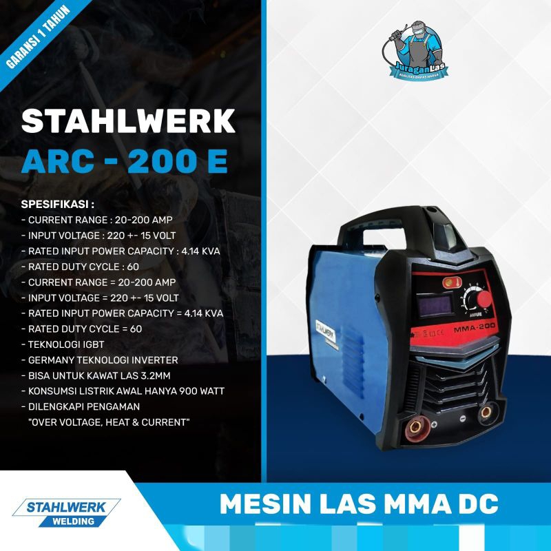 Jual STAHLWERK ARC - 200 E | MESIN LAS MMA DC | Shopee Indonesia