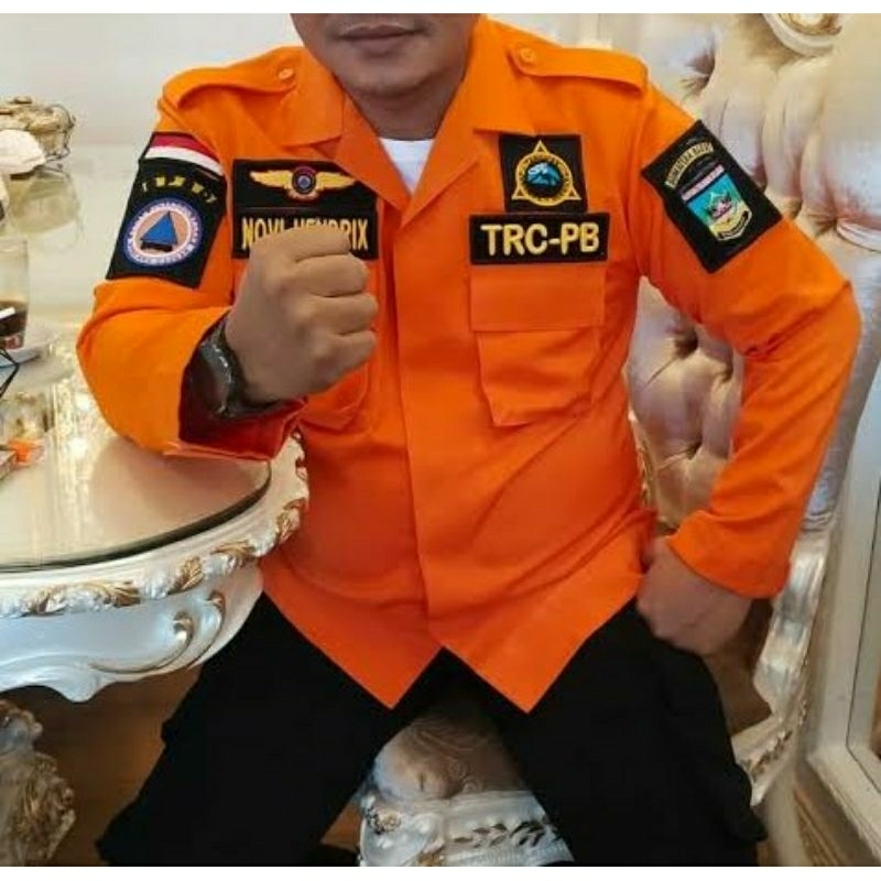 Jual KEMEJA BPBD ORANGE FULL LAMBANG | Shopee Indonesia
