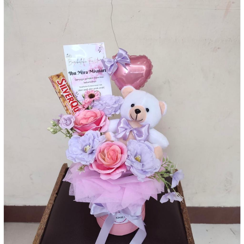 Jual Bloom Box Balon Cokelat SMALL Buket Balon Bunga Bucket Boneka ...