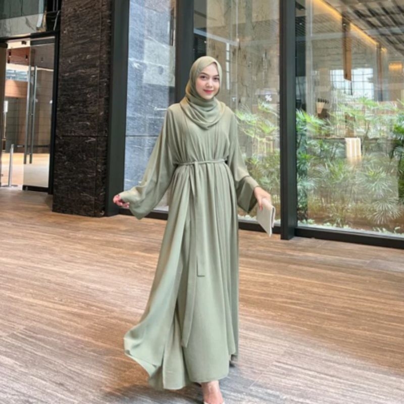 Jual TERBARU ABAYA MEDINA (SET HIJAB) OUTER MENYATU / GAMIS ABAYA BASIC ...