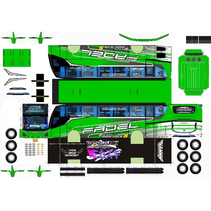 Jual lembaran papercraft bus msm asyrof Fadel baby bos maudi yellow sky ...