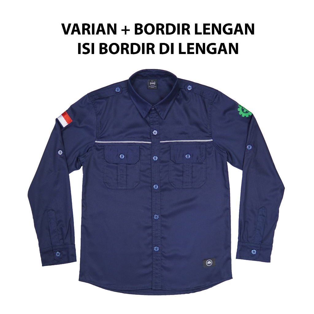 Jual Kemeja PDL Biru Navy High Quality | Shopee Indonesia