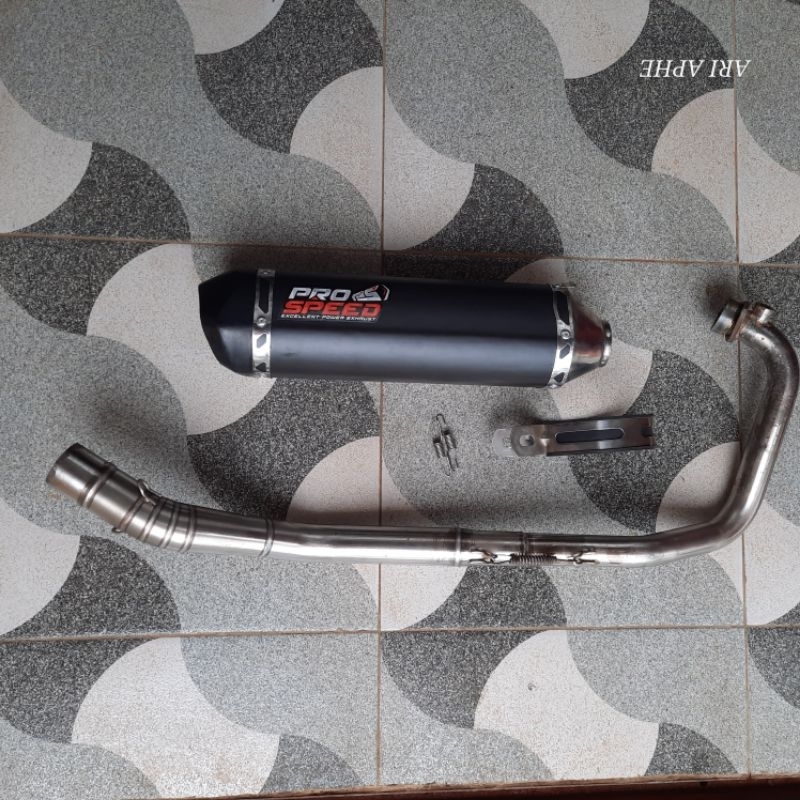 Jual knalpot PROSPEED black cnc series original GSX 150 R S fullsystem | Shopee Indonesia