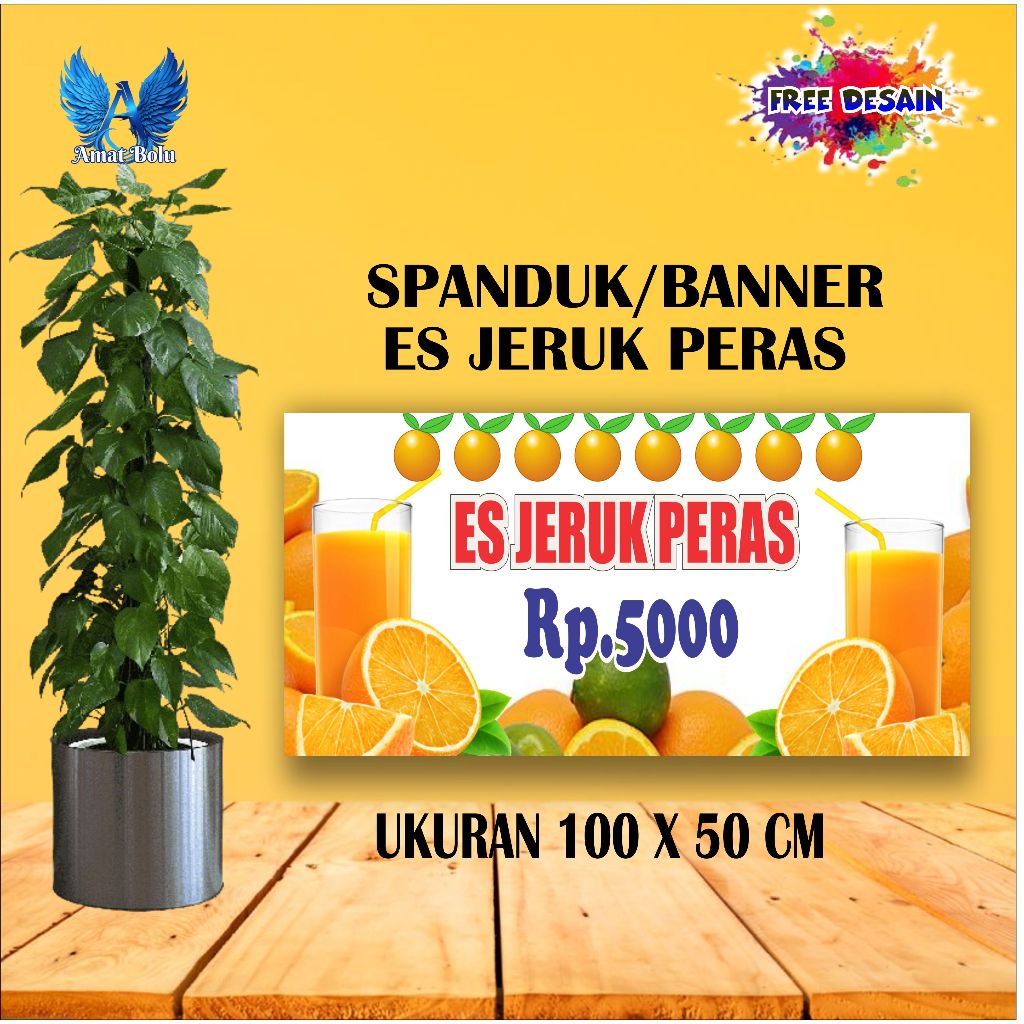 Jual Cetak Banner Cetak Spanduk ES JERUK PERAS RP.5000 UKURAN 100X50 CM ...