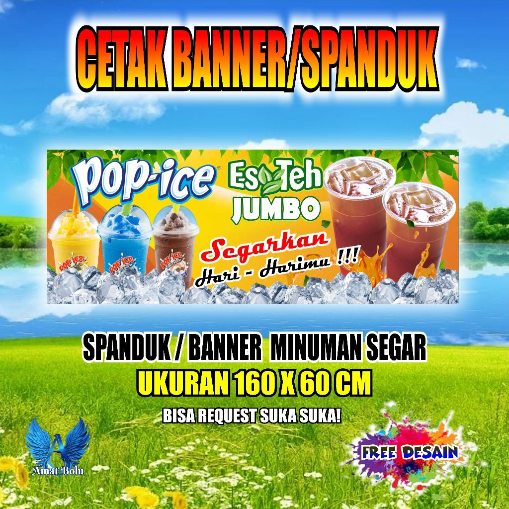 Jual Cetak Banner Cetak Spanduk ES TEH JUMBO POP ICE NUTRISARI UKURAN ...