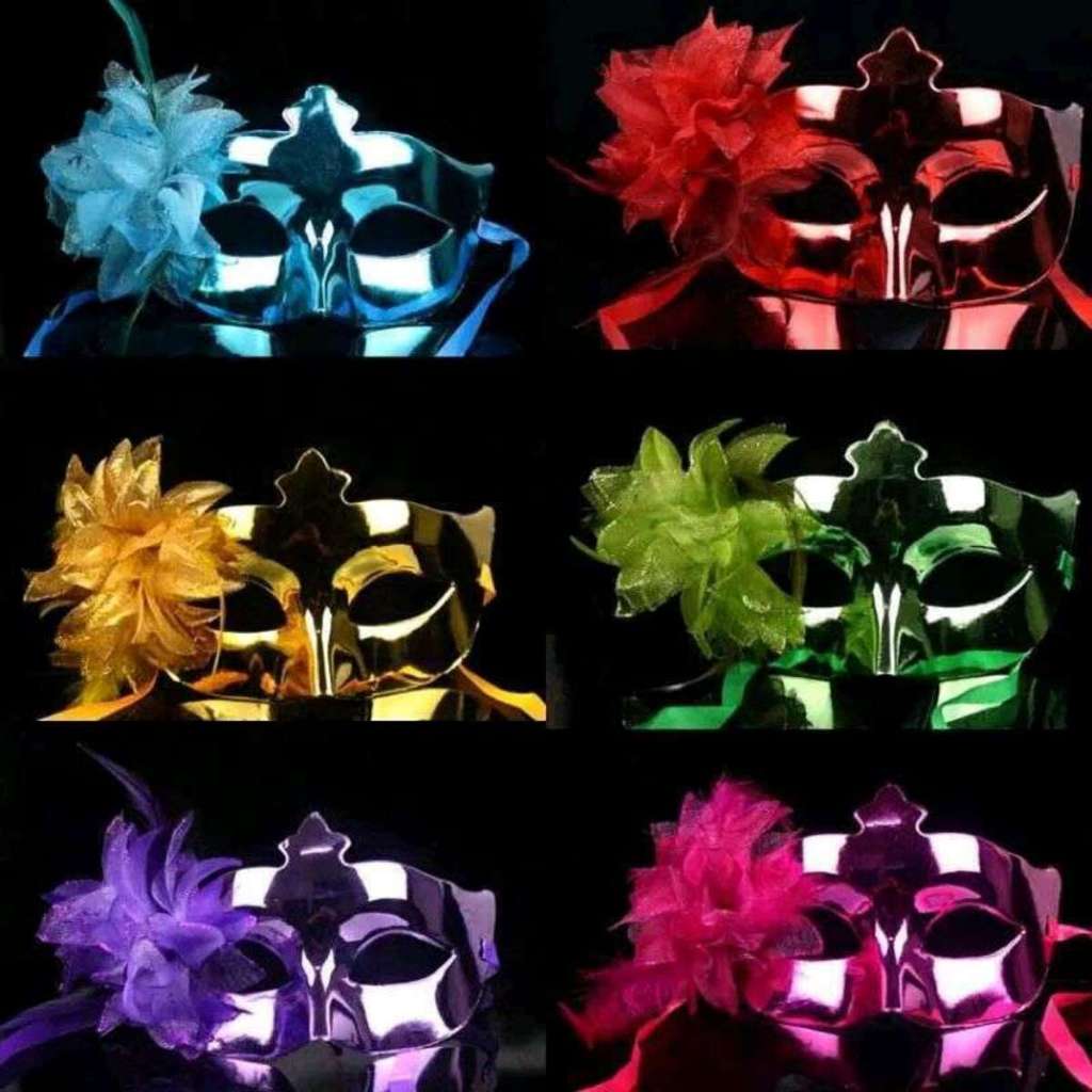 Jual ( Topeng Glossy Bunga ) Topeng Glossy Flower Mask Venezia Festival ...