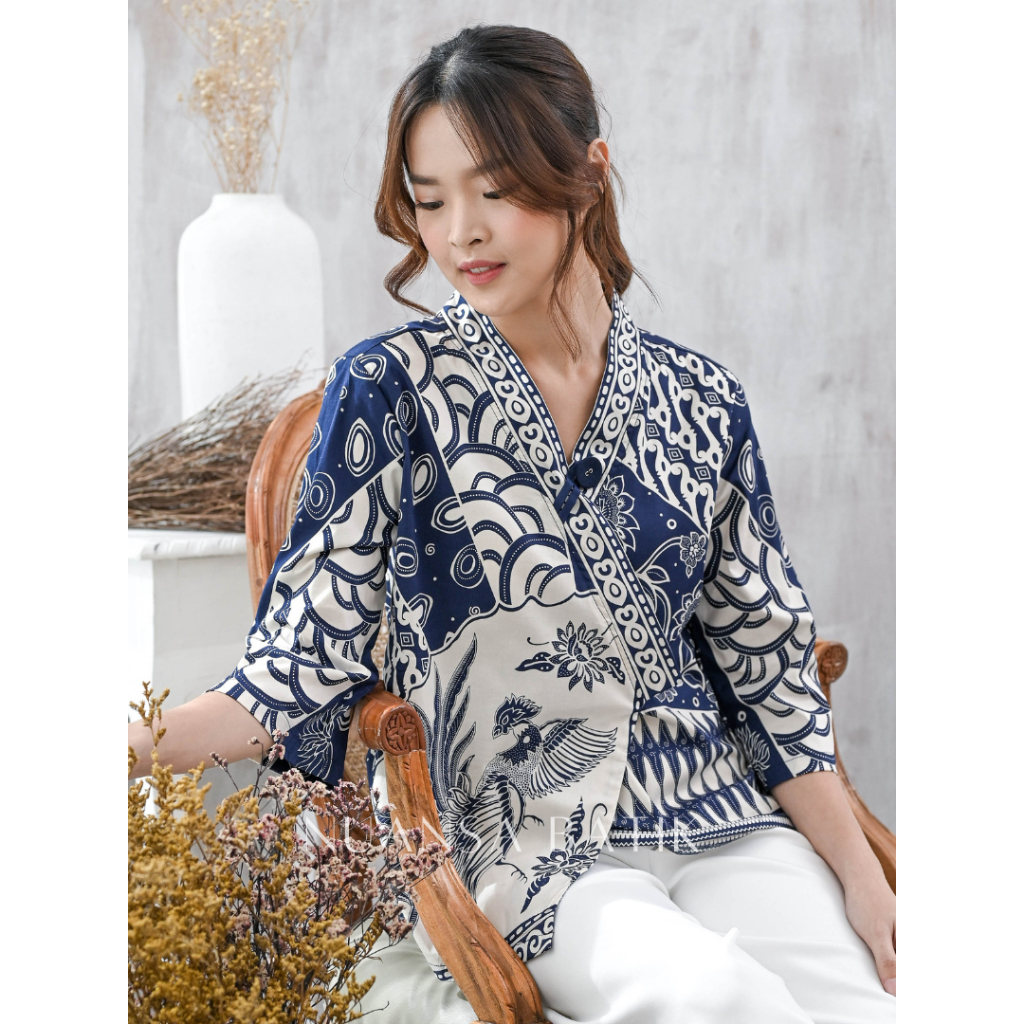 Jual Nuansa Batik Blouse Batik Model Kimono Lengan 7/8 Bahan Katun ...