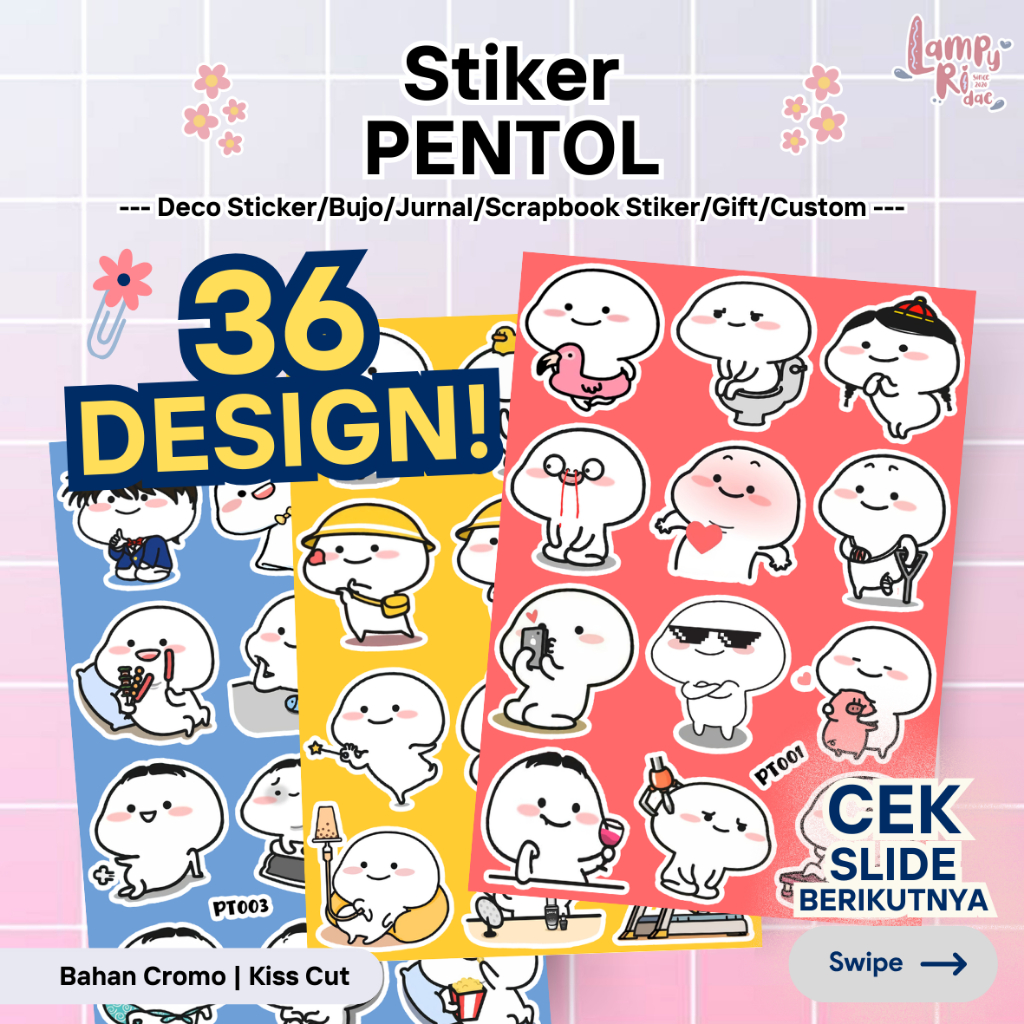 Jual [Ly] 36pcs Stiker Pentol Series for Bujo/ Casing HP/ Laptop ...
