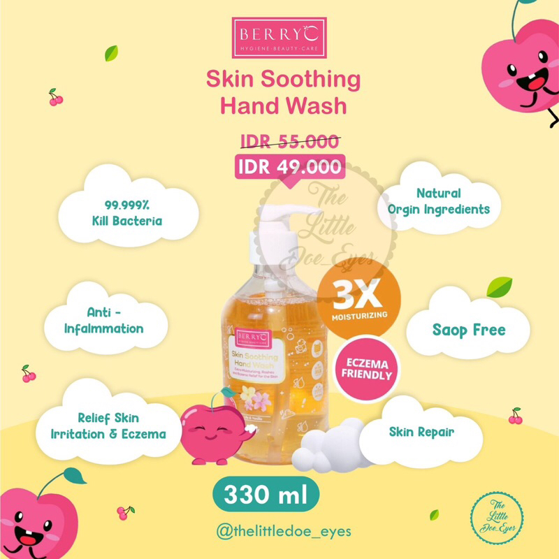 Jual BerryC Berry C Skin Soothing Hand Wash - 330ml | Shopee Indonesia