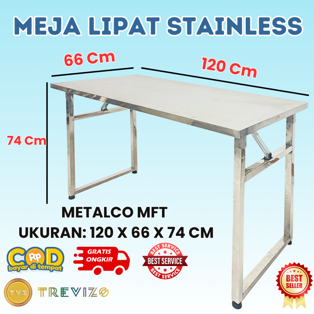 Jual Meja Lipat Panjang Portable Jualan Outdoor Indoor Lipet Stainless ...