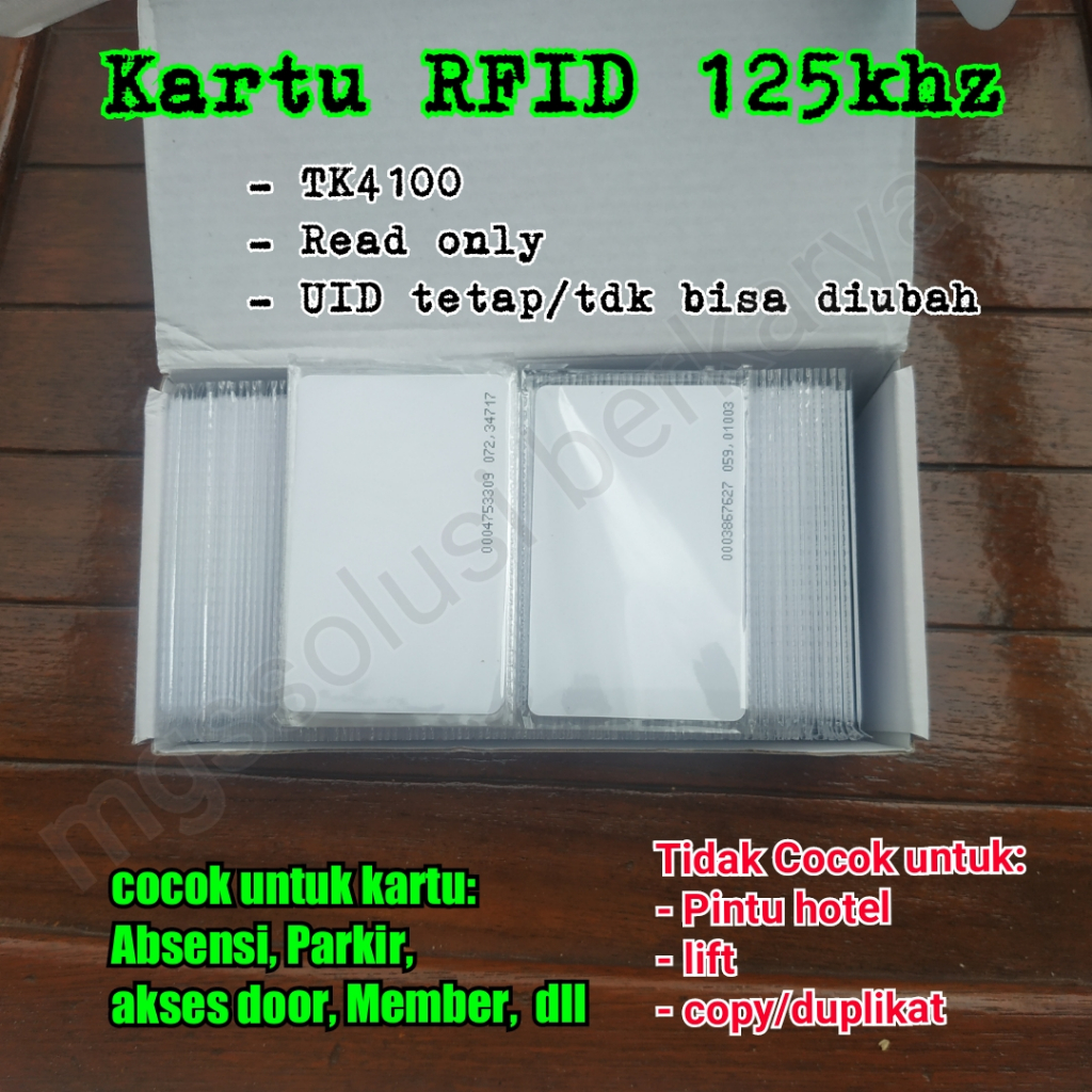Jual MGSSB - ( per BOX ) Kartu RFID 125 Khz Tipis / RFID CARD 125Khz ...