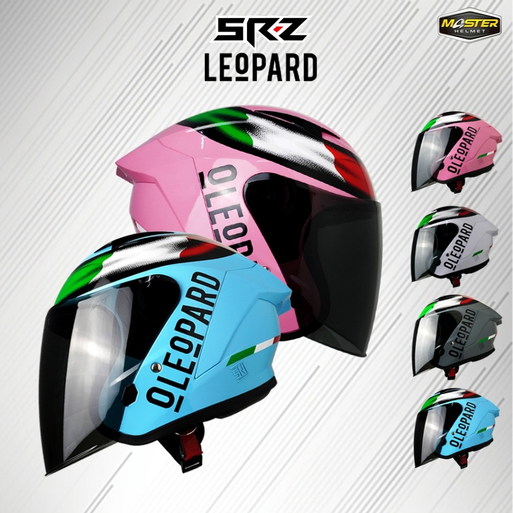 Jual HELM HALF FACE SRZ HELIOZ MOTIF LEOPARD SERIES MODEL JPR RR15 ...