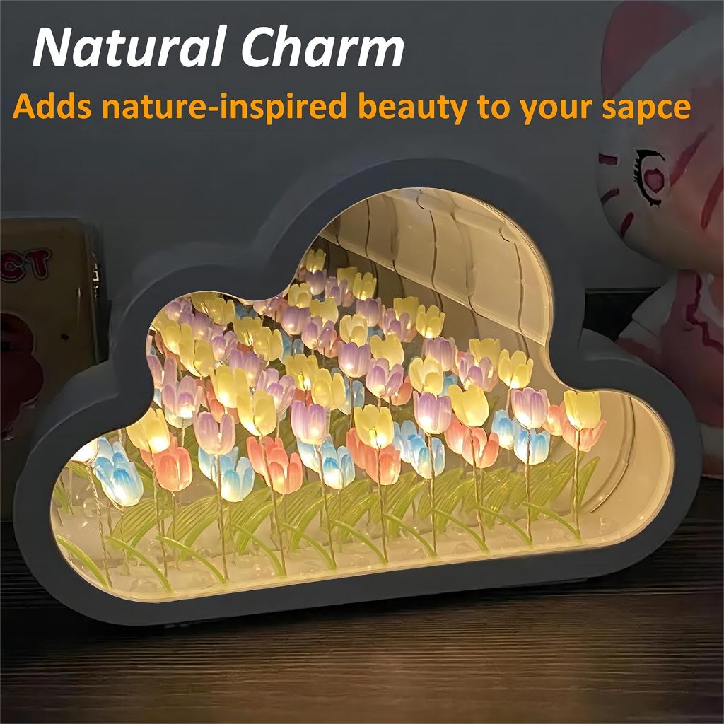 Jual Bunga Tulip Lampu Lampu DIY Cloud Tulip Lampu Malam Led Cermin ...