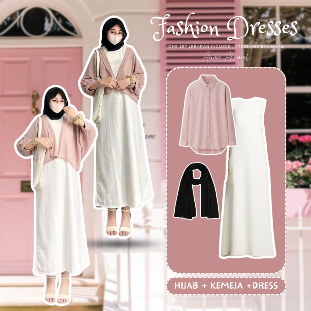 Jual One Set 3in 1 Set AA133 One Set Wanita Kekinian Korean Style Outfut Lebaran Outfit ...