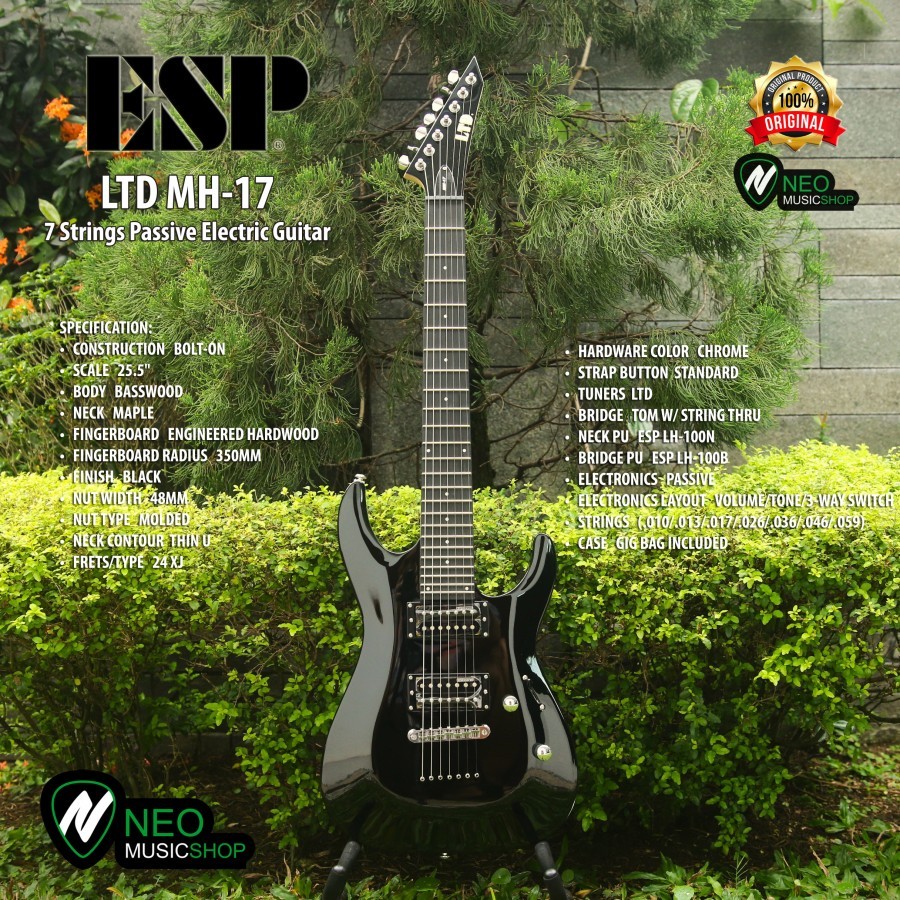 Jual ESP LTD MH17 7 Strings Passive Electric Guitar | Shopee Indonesia