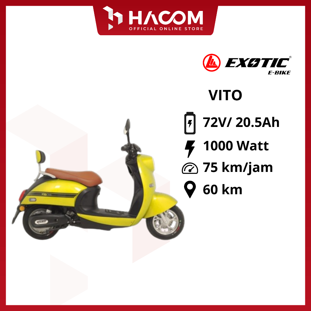 Jual BARU MOTOR LISTRIK EXOTIC VITO GARANSI RESMI | Shopee Indonesia