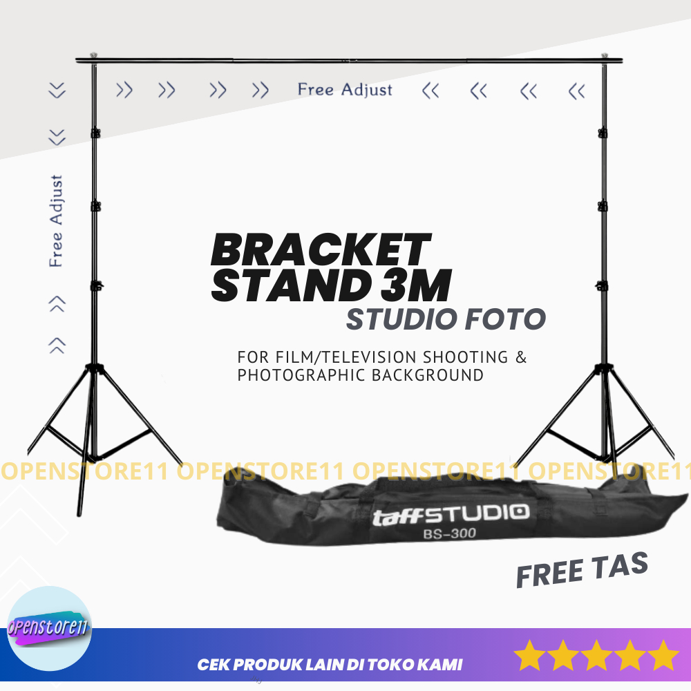 Jual Tiang Bracket Stand Backdrop Studio Foto Standing Tripod 3 M ...