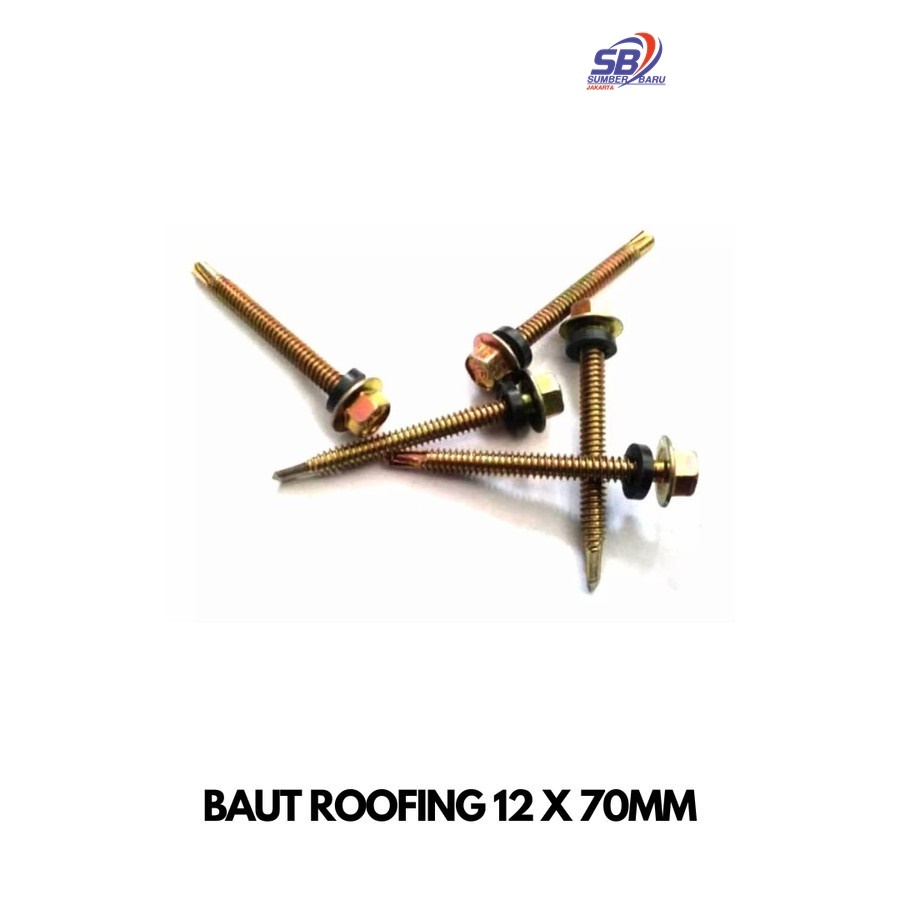 Jual 50Pcs Baut Roofing Kuning 12x70mm 7cm Skrup Atap Spandek Baja ...