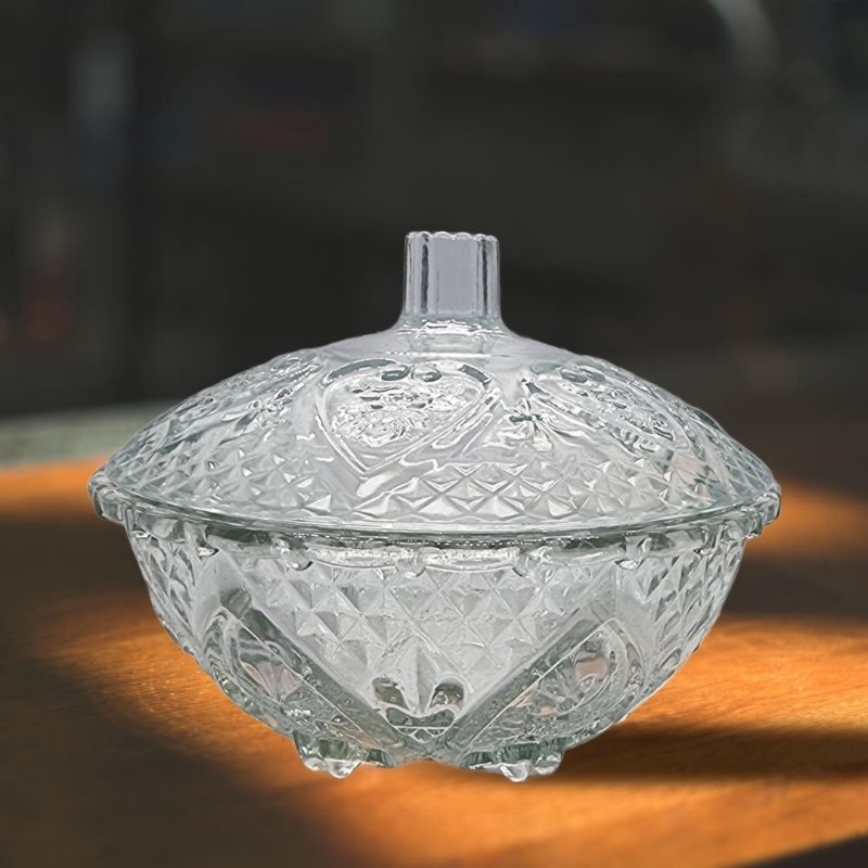 Jual Candy Pot Wadah/Tempat Permen Kaca Kristal/MANGKOK KACA TUTUP ...