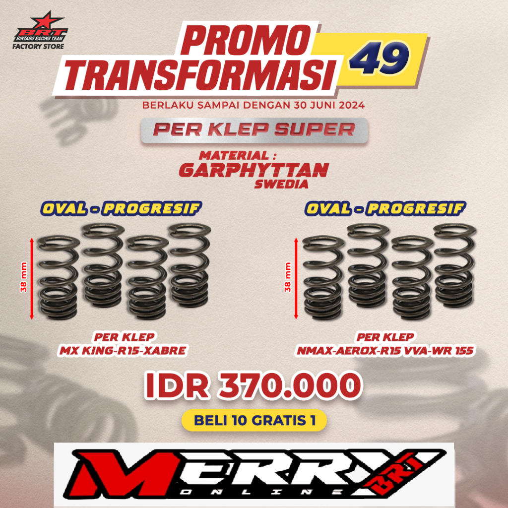 Jual Per Klep Super Oval BRT Spring Valve Nmax Mx Aerox R15 VVA WR155 Mx King R15 Old Xabre ...