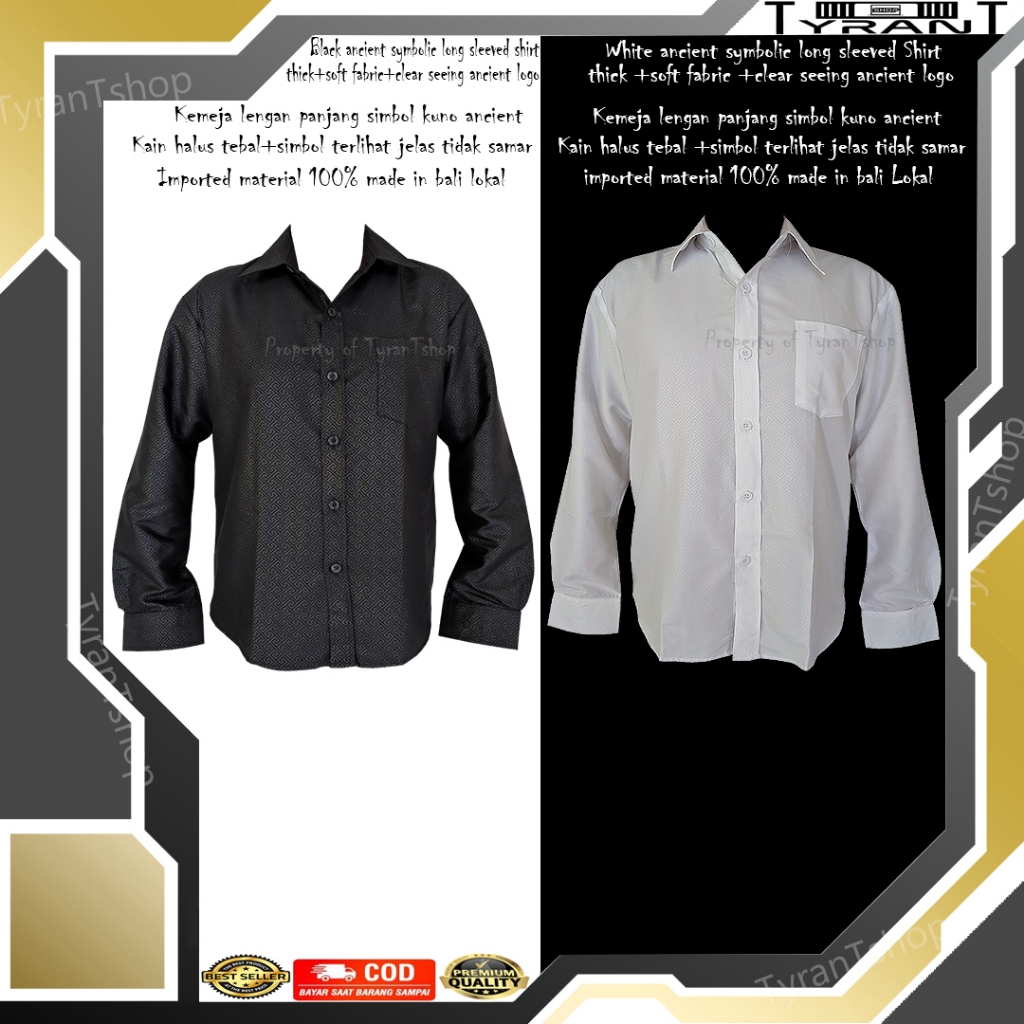 Jual tyrantshop kemeja lengan panjang ancient symbol tebal simbol relik ...