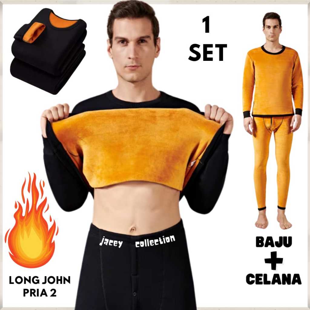 Jual Long John Pria 2 Pakaian Dalam Musim Dingin Thermal LJP2 | Shopee ...