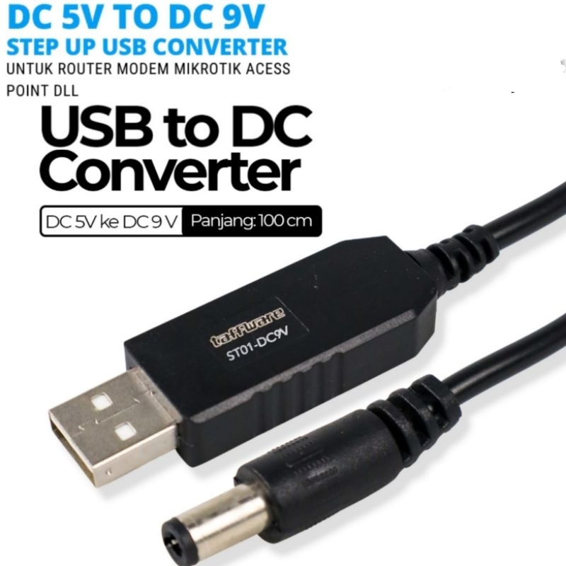 Jual Kabel Step Up USB 5V to 9V Power Jack DC Charger Tp-link Router ...