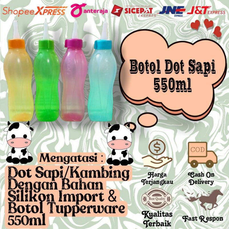 Jual Botol Dot Sapi Silikon Import Botol Tupperware 550ml | Shopee ...