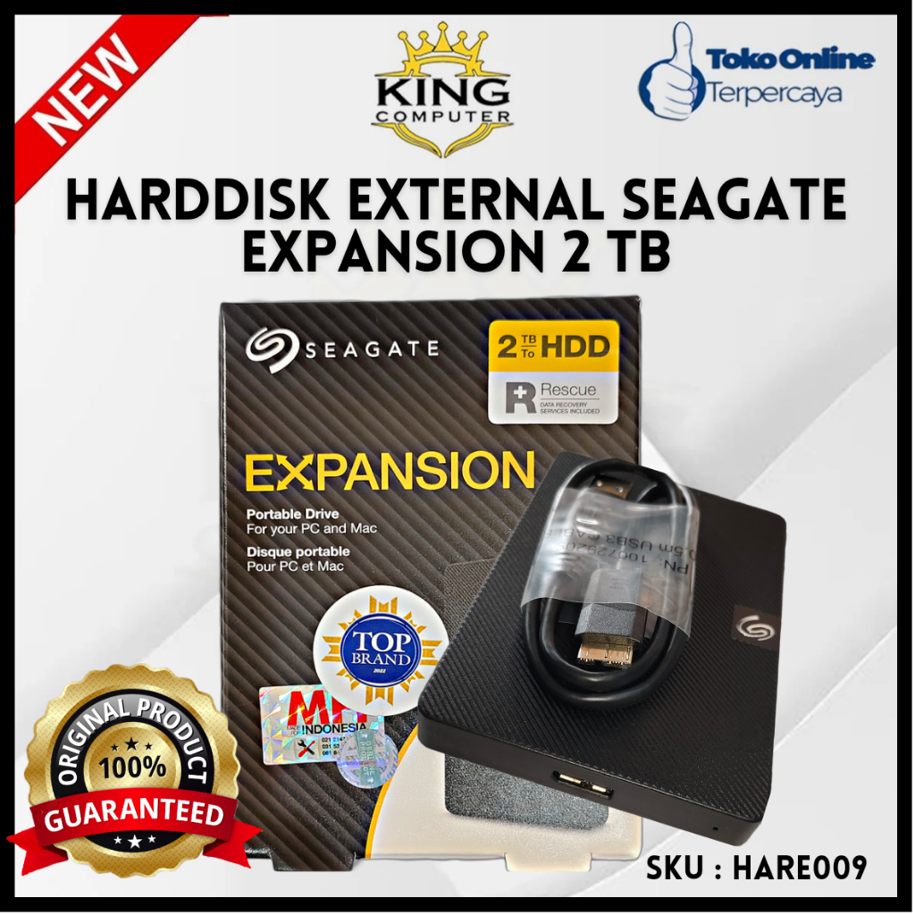 Jual SEAGATE 2TB EXPANSION HARDISK EKSTERNAL HARDDISK PORTABLE ...
