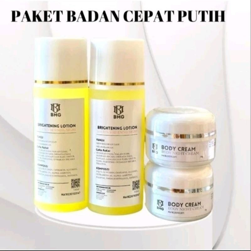 Jual PAKET BMG BODY LOTION / BODY CREAM BMG (2 lotion malm + 2 body ...