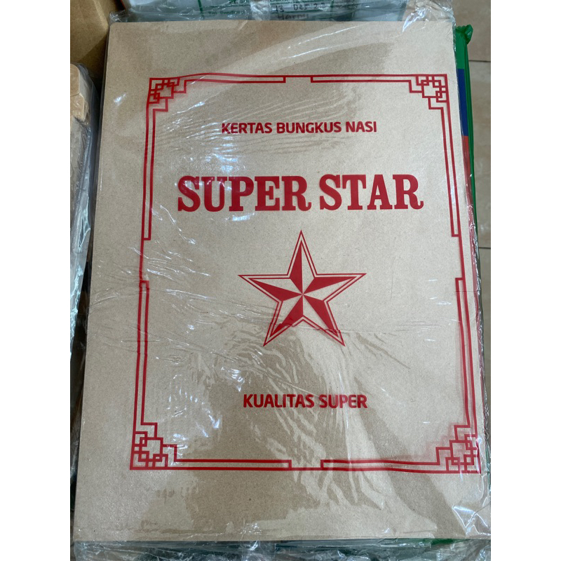 Jual [100 lembar] KERTAS MINYAK CAP SUPER STAR | KERTAS BUNGKUS CAP ...